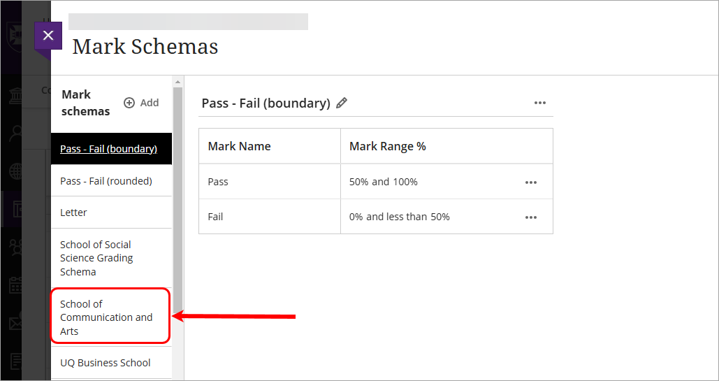 Create a Mark Schema (1-7 grades) (Ultra) - eLearning - University of Queensland
